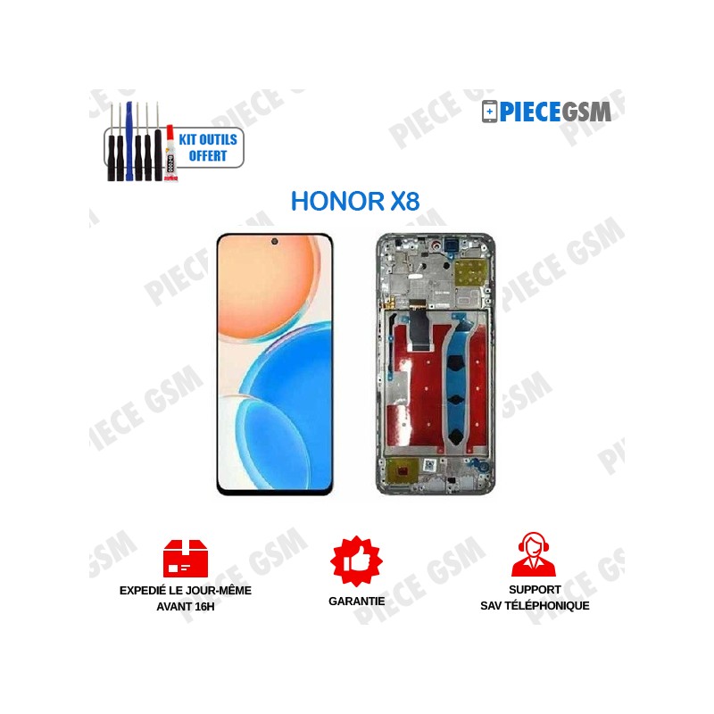 ECRAN + FRAME pour HONOR X8 NOIR pas cher